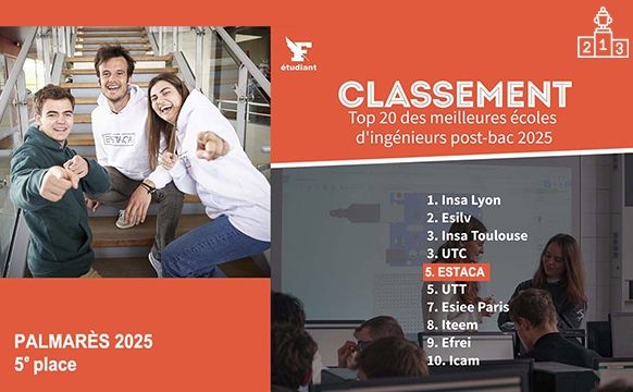 Le Figaro ranking: ESTACA ranked 5ᵉ among post-bac engineering schools